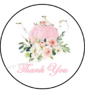 30 pcs 1.5" inch thank you tea pot party stickers - thank you stickers wedding - thankful stickers envelope seals labels - d #aa61rk