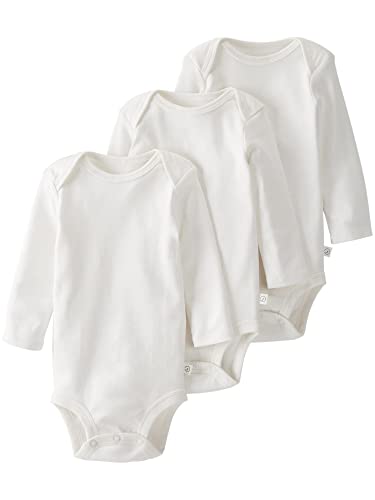 little planet by carter's unisex-baby 3-pack Long Sleeve Bodysuits made with Organic Cotton, Cream, 9 Months