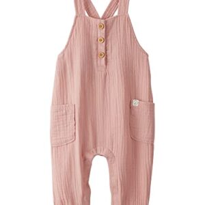 little planet by carter's unisex-baby Organic Cotton Gauze Overall Jumpsuit, Rose, 12 Months