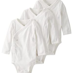 little planet by carter's unisex-baby 3-pack Long Sleeve Bodysuits made with Organic Cotton, Light Cream, Newborn