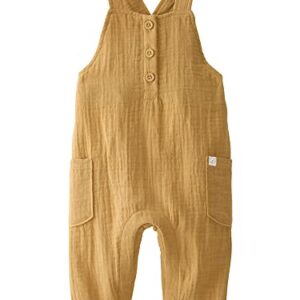 little planet by carter's Baby Organic Cotton Gauze Overall Jumpsuit, Prairie Grass, 9 Months