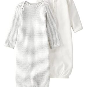 little planet by carter's unisex-baby Baby 2-pack Sleeper Gowns made with Organic Cotton, Light Cream/Heather Grey, Preemie