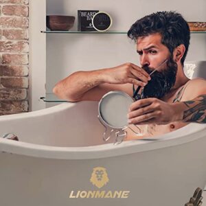 Beard Conditioner for Men, LIONMANE 120g/4.3oz Non-greasy Natural Beard Cream, Deep Moisturizing Softens Beards Mustaches, Beard Softener Cream with Shea Butter & Coconut Oil,Daily Beard Care Products