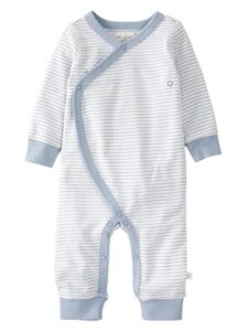 little planet by carter's unisex-baby organic cotton wrap sleep & play, seal blue stripes, preemie