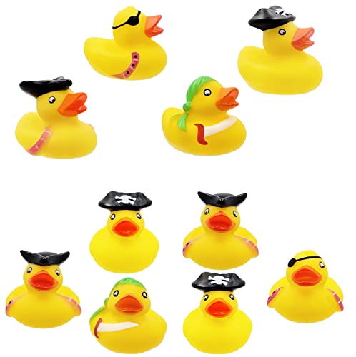 The Dreidel Company St. Patrick's Pirate Rubber Duck Toy Duckies for Kids, Bath Birthday Projects Gifts Baby Showers Classroom Summer Beach and Pool Activity Party Favors, 2" (12-Pack)