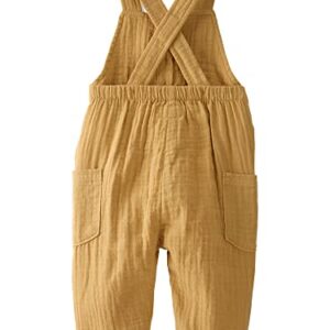 little planet by carter's Baby Organic Cotton Gauze Overall Jumpsuit, Prairie Grass, 9 Months