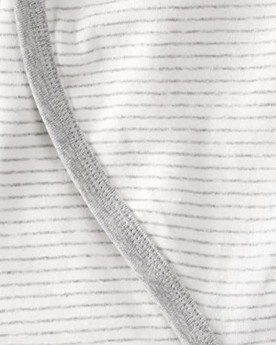 little planet by carter's unisex-baby Organic Cotton Wrap Sleep & Play, Grey Heather Stripes, 3 Months