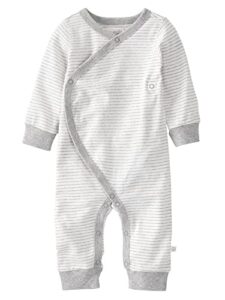 little planet by carter's unisex-baby organic cotton wrap sleep & play, grey heather stripes, 3 months