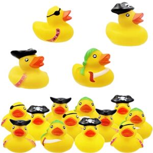 the dreidel company st. patrick's pirate rubber duck toy duckies for kids, bath birthday projects gifts baby showers classroom summer beach and pool activity party favors, 2" (12-pack)