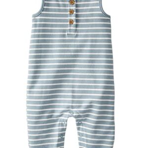 little planet by carter's unisex-baby Terry Jumpsuit made with Organic Cotton, Blue Stripes, 3 Months