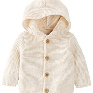 little planet by carter's unisex-baby Organic Cotton Signature Stitch Cardigan, Cream, 9 Months