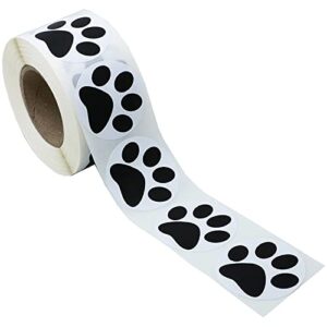 RLECS 2pcs Self Adhesive Label Sticker 2.5cm Black Paw Prints Stickers Envelope Seals for Children