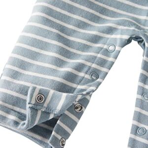 little planet by carter's unisex-baby Terry Jumpsuit made with Organic Cotton, Blue Stripes, 3 Months