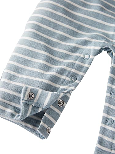 little planet by carter's unisex-baby Terry Jumpsuit made with Organic Cotton, Blue Stripes, 3 Months