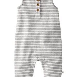 little planet by carter's unisex-baby Terry Jumpsuit made with Organic Cotton, Grey Stripes, 12 Months