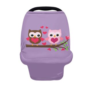 upetstory cartoon owl nursing cover car seat canopy,soft breathable stroller covers for breastfeeding infants,multiuse-nursing stretchy scarf for baby girls boys