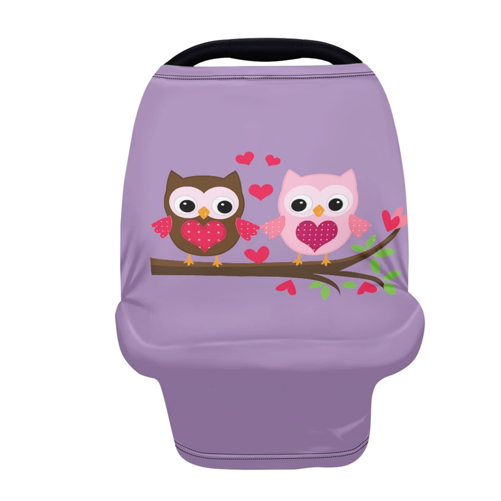 Upetstory Cartoon Owl Nursing Cover Car Seat Canopy,Soft Breathable Stroller Covers for Breastfeeding Infants,Multiuse-Nursing Stretchy Scarf for Baby Girls Boys