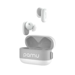 pamu z1 wireless earbuds active noise cancelling earphones bluetooth 5.2 with dual anc 4 mics enc, in-ear headphones with charging case hi-fi sound, low latency game mode, touch control (grey)