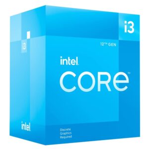 intel® core™ 12th gen i3-12100f desktop processor, featuring pcie gen 5.0 & 4.0 support, ddr5 and ddr4 support. discrete graphics required.