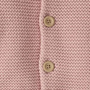 little planet by carter's unisex-baby Organic Cotton Signature Stitch Cardigan, Blush, Newborn