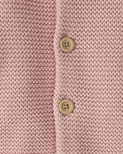 little planet by carter's unisex-baby Organic Cotton Signature Stitch Cardigan, Blush, Newborn