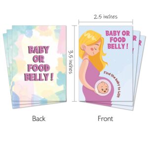 Cute Baby Shower Scratch off Cards Games, Baby or Food Belly,Scratch Off Lottery Sticket Raffle Cards Baby Shower Game - Funny Tickets 5 Winners Card and 5 Different Loserc Card Designs, 45 Cards