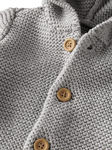 little planet by carter's unisex-baby Organic Cotton Signature Stitch Cardigan, Grey Heather, 3 Months