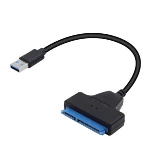 sata to usb a cable, usb 3.0 sata i/ii/iii hard drive adapter cable for 2.5 inch ssd & hdd [optimized for ssd/hdd data transfer, support uasp ] black