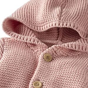 little planet by carter's unisex-baby Organic Cotton Signature Stitch Cardigan, Blush, Newborn