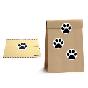 RLECS 2pcs Self Adhesive Label Sticker 2.5cm Black Paw Prints Stickers Envelope Seals for Children