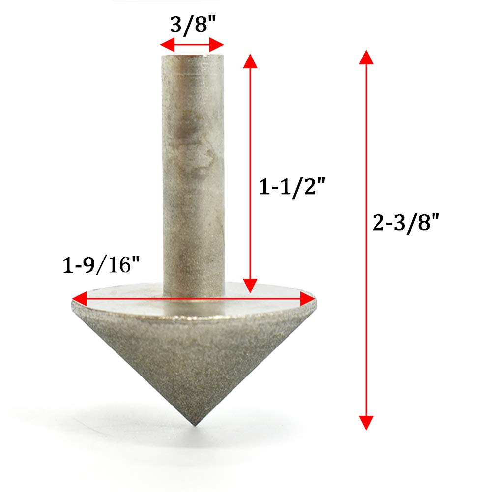 scottchen PRO Diamond Countersink Drill Bits Chamfer Cutter 40mm Tapered 90 Degree 3/8" Shank Hole Grinding Tool for Glass Marble Ceramic Grit #150-1Pack