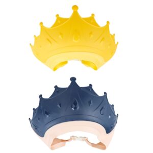 naihod 2 pieces soft baby shower cap soft adjustable for washing hair shield safe visor cap bathing shampoo shower protection bath hat for toddler kids children