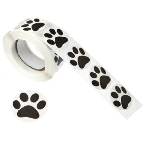 rlecs 2pcs self adhesive label sticker 2.5cm black paw prints stickers envelope seals for children