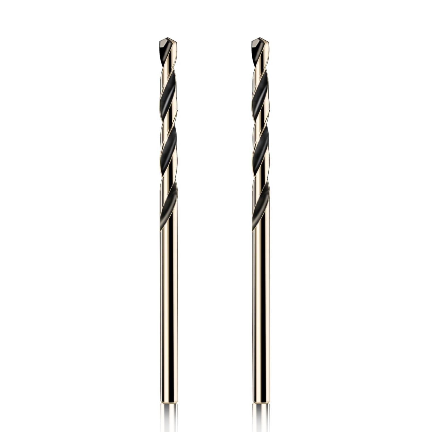 Aopin 2pcs HSS 0.12" Inch (3mm) Metric Gold Cobalt Titanium High Speed Steel Twist Drill Bit,Suitable for Cast Iron,Stainless Steel,Copper, Wood,Plastic