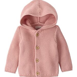 little planet by carter's unisex-baby Organic Cotton Signature Stitch Cardigan, Blush, Newborn