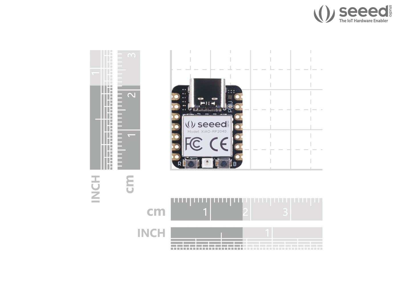 Seeed Studio XIAO RP2040 Microcontroller, with Dual-Core ARM Cortex M0+ Processor, Supports Arduino, MicroPython and CircuitPython with Rich Interfaces.