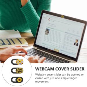 SOLUSTRE 12 pcs Camera Cover Privacy Webcam Cover Slide Tablet Camera lid Camera for Computer Webcam Slider Cartoon Webcam Cover Smartphone Lens Cover Webcam lid Sunflower abs Desktop