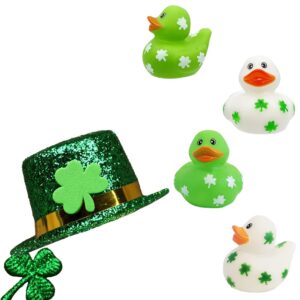 The Dreidel Company St. Patrick's Holiday Rubber Duck Toy Duckies for Kids, Bath Birthday Gifts Baby Showers Summer Beach and Pool Activity, 2" (12-Pack)