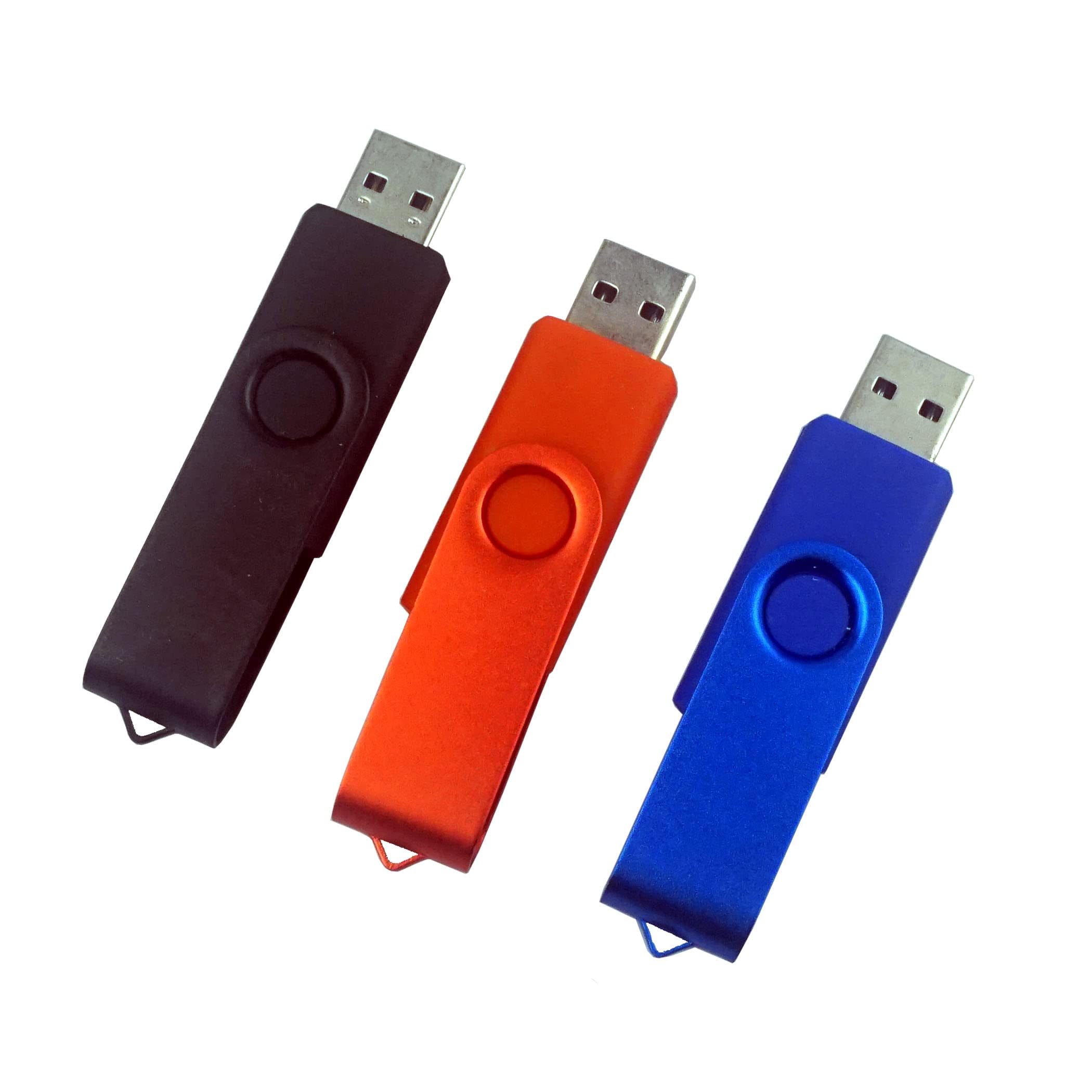 LONMAX 3PCS/Pack 16GB USB 2.0 Flash Drive Mix Color USB Memory Stick (16GB, Swivel USB-3PCS/PACK)