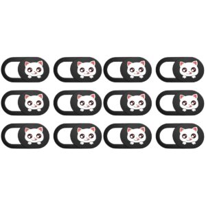 solustre 12 pcs camera privacy cover privacy blocker sliding shield webcam blocker sticker web camera cover led tablet camera cover laptop tableta webcam lens cover animal slider computer