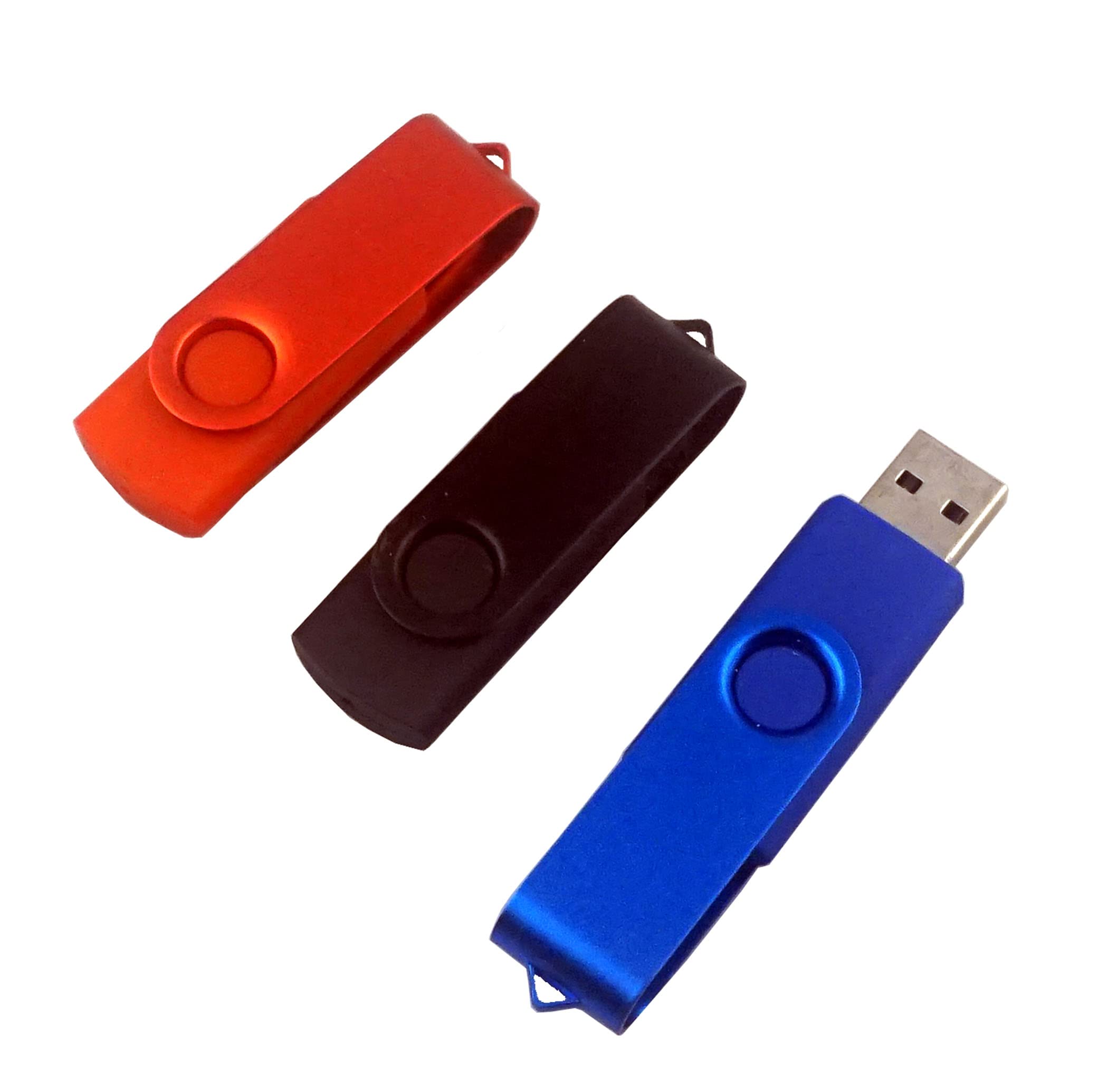 LONMAX 3PCS/Pack 16GB USB 2.0 Flash Drive Mix Color USB Memory Stick (16GB, Swivel USB-3PCS/PACK)