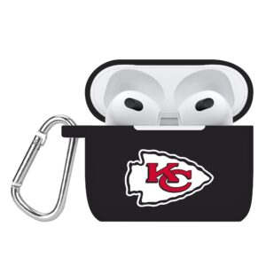 game time kansas city chiefs silicone case cover compatible with apple airpods generation 3 battery case (black)