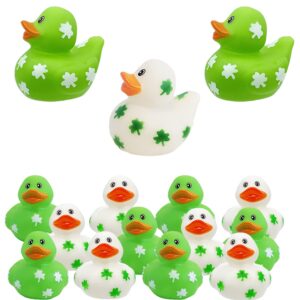 the dreidel company st. patrick's holiday rubber duck toy duckies for kids, bath birthday gifts baby showers summer beach and pool activity, 2" (12-pack)