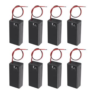 aediko 8pcs 9v battery holder 9v battery holder with switch 9v battery case with switch 9v battery case holder with cover storage case holder