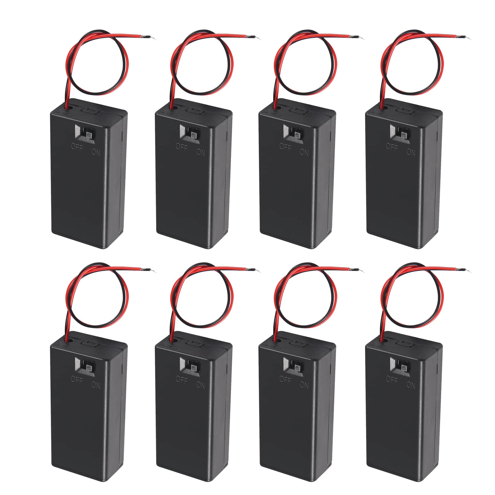 AEDIKO 8pcs 9V Battery Holder 9V Battery Holder with Switch 9V Battery Case with Switch 9V Battery Case Holder with Cover Storage Case Holder