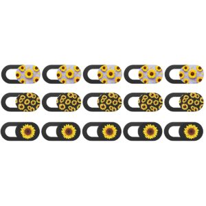 solustre 15 pcs camera cover tableta tablet laptop cartoon slides sunflower printed lens cover webcam cover slide cartoon webcam cover privacy lens cover computer lens cover desktop abs