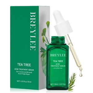 tea tree oil acne serum, breylee 2.0 treatment acne-prone sensitive skin care face serum to cystic acne scars, redness relief, pimples dark spots remove, niacinamide facial moisturizer,30ml/1.01fl oz