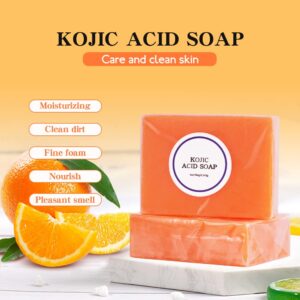 LIYALAN Kojic Acid Soap Bar(4.94 oz/2 Bars) Moisturizing Deep Cleansing for Face and Body Smooth Skin Care Products 140g x 2 bars