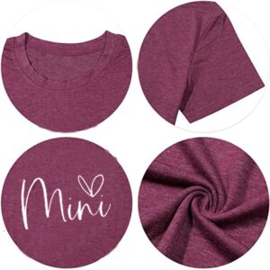 Mama and Mini Shirts Mommy and Me Matching Cute T-Shirts Mama Mini Matching Tee Mother and Daughter Gifts Tshirt (M, Fuchsia-Mama T-Shirt)