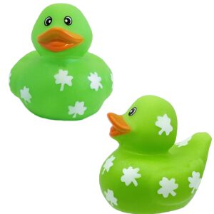 The Dreidel Company St. Patrick's Holiday Rubber Duck Toy Duckies for Kids, Bath Birthday Gifts Baby Showers Summer Beach and Pool Activity, 2" (12-Pack)